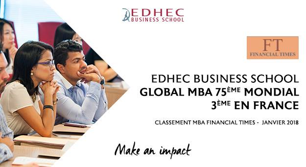 Classé 3ème en France* pour son programme MBA, l’EDHEC Executive Education place la ...