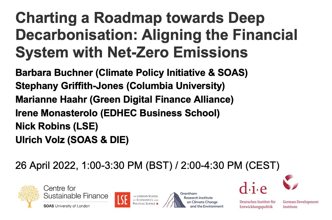 Charting A Roadmap towards Deep Decarbonisation: Aligning the Financial ...